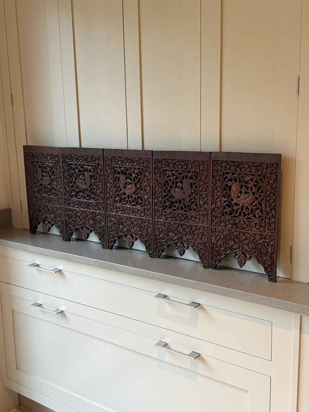 Anglo Indian Carved Wood Panel