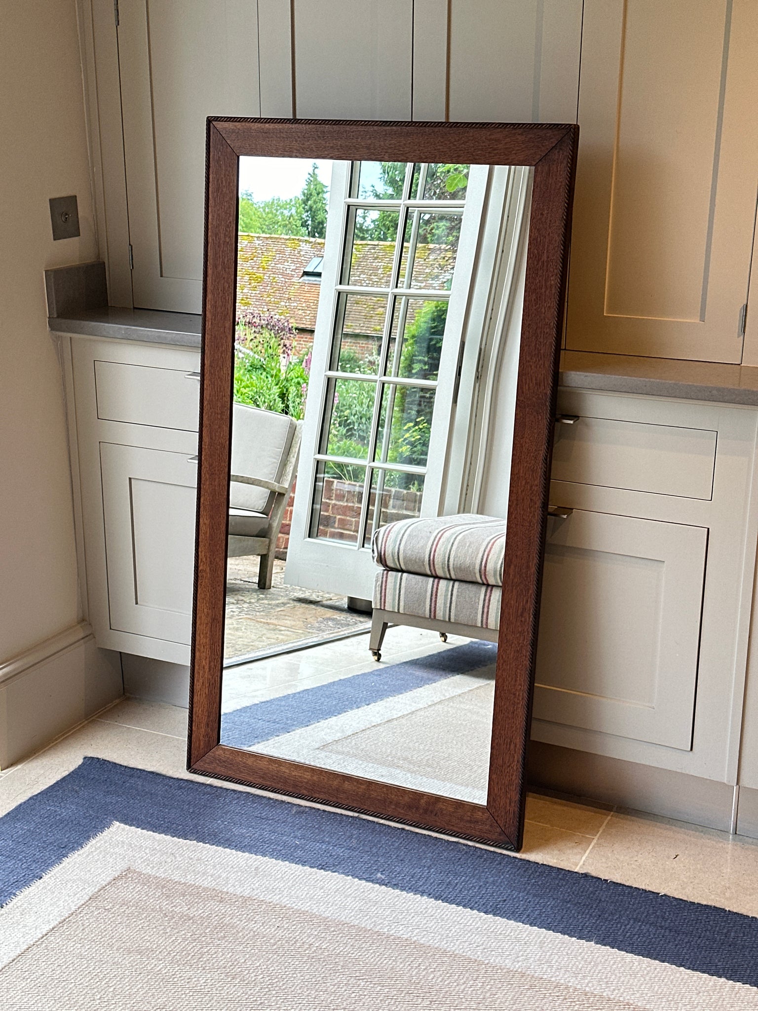 Large Oak Framed Mirror with barley twist border – Litten Tree Antiques