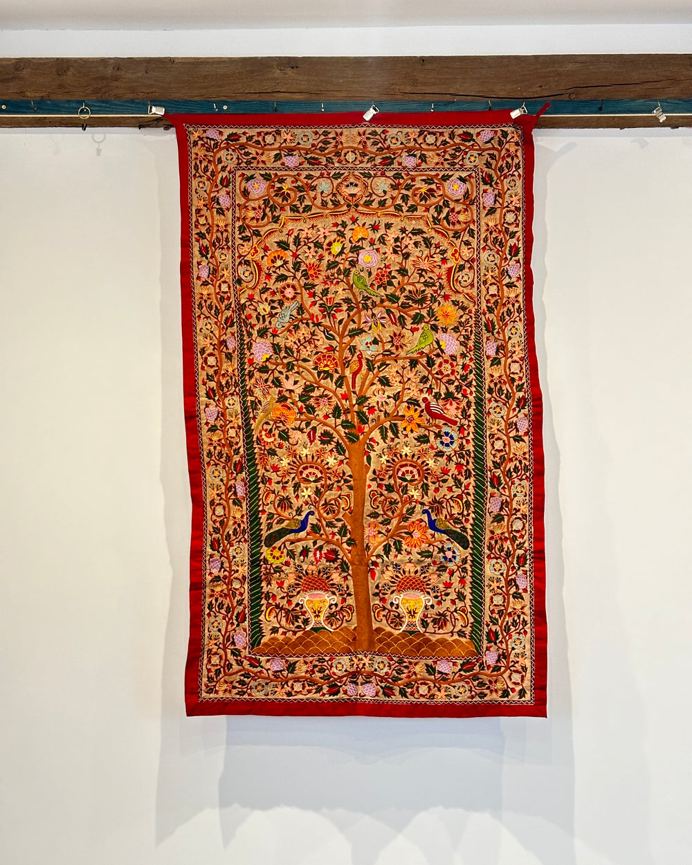 Vintage Indian Tree of Life Pishwai Wall Hanging