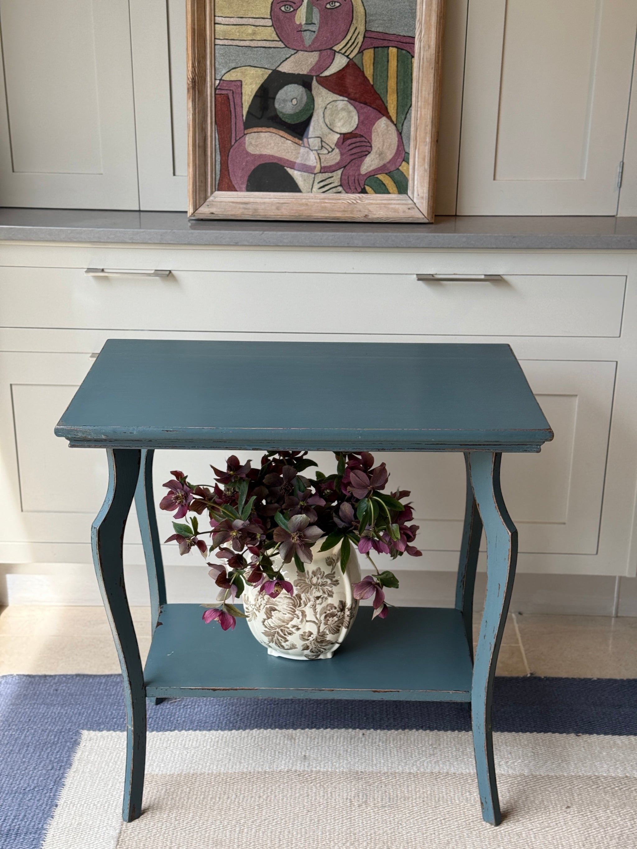 French Blue Painted Table