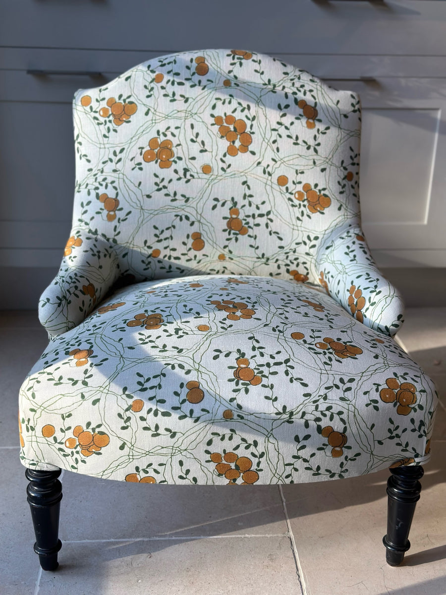 19th Century Slipper Chair in Rosa Bernal Sevilla Piedre Ochre – Litten ...