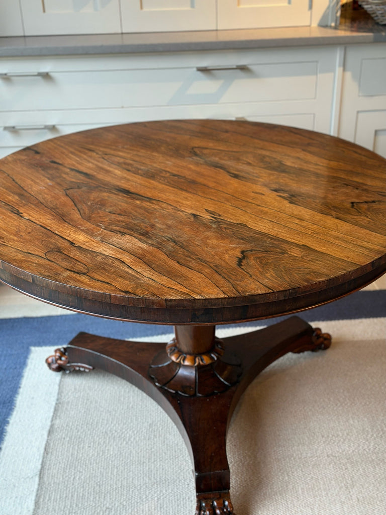 William IV Rosewood Centre Table with Lion Feet – Litten Tree Antiques