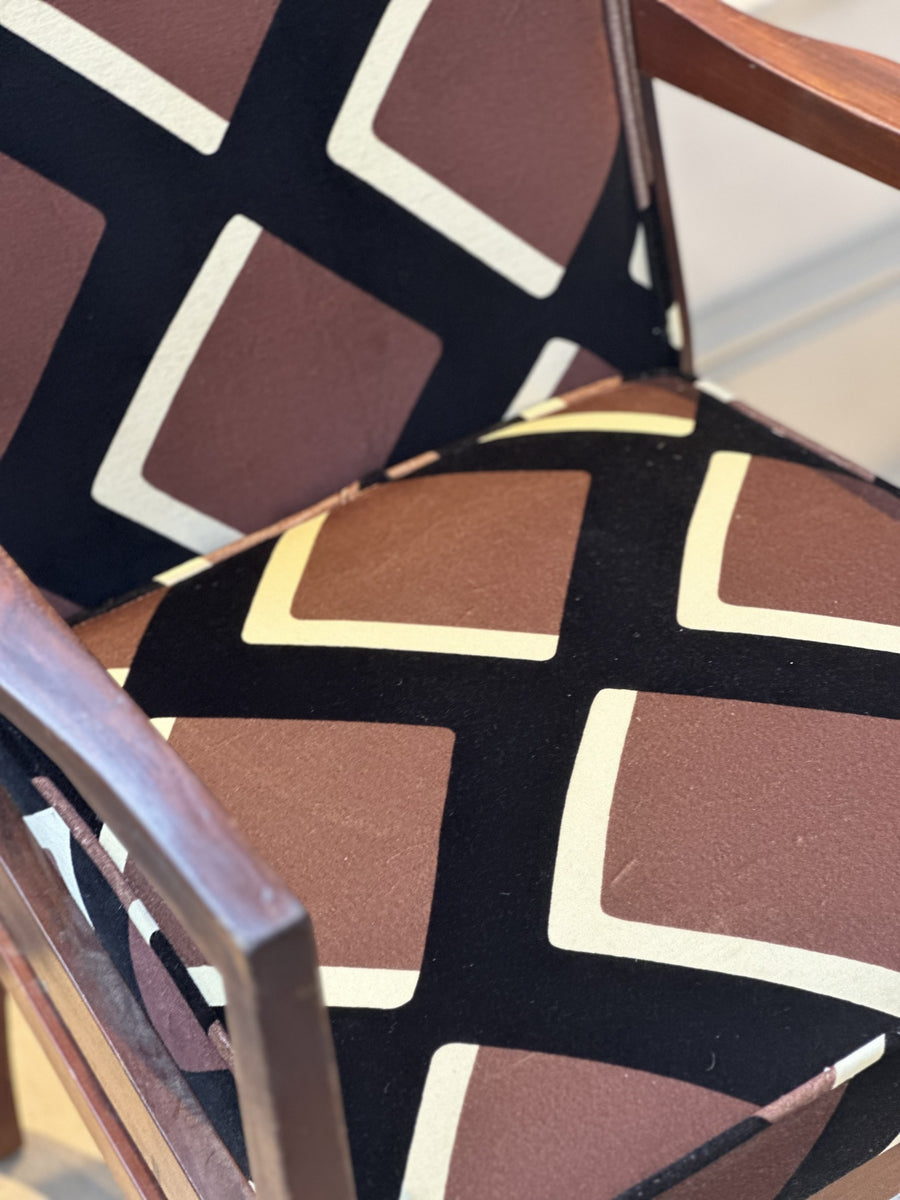 Pair of Mid-Century Chairs Upholstered in Pierre Frey x India Mahdavi ...