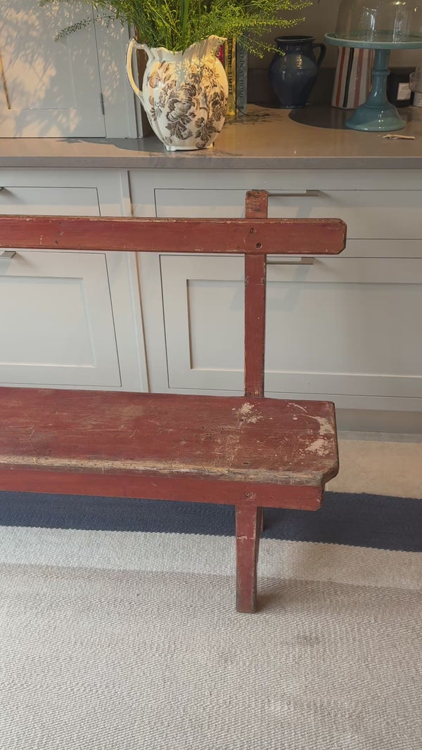 Rustic Painted Pine Bench
