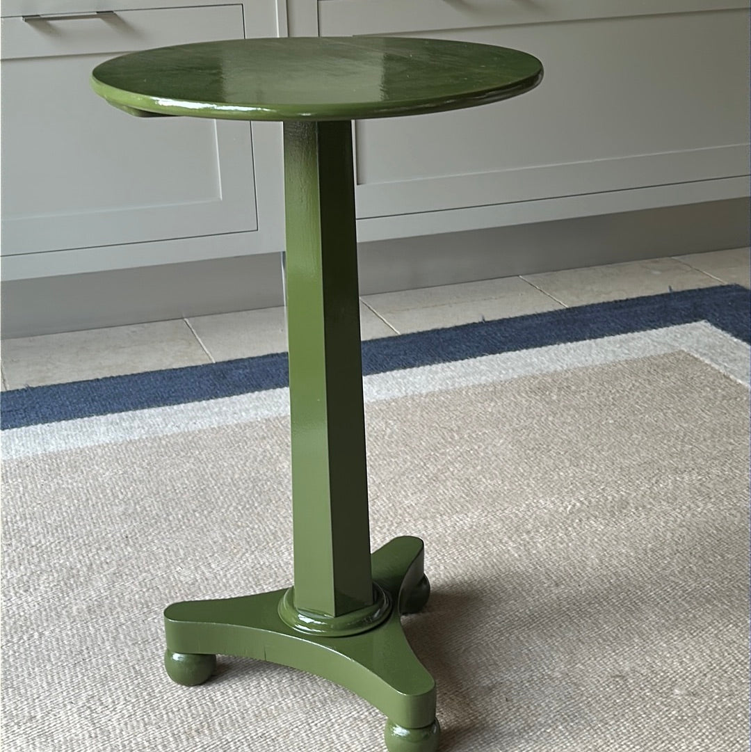 Vintage Trefoil Table in Little Green Olive Colour – Litten Tree Antiques